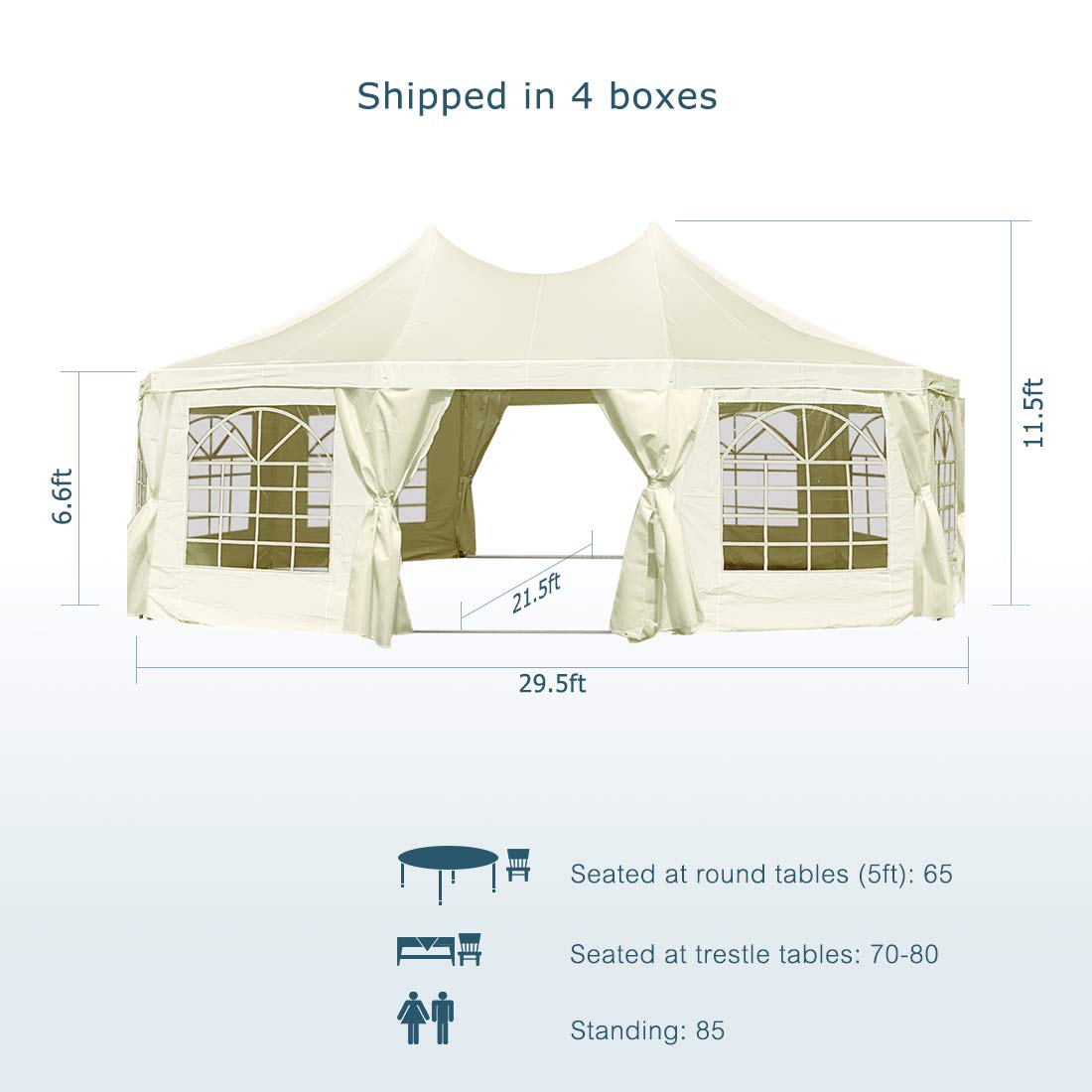 Quictent 29x21ft Party Tent Heavy Duty Wedding Canopy Event Shelter Gazebo Large with Roof Removable Sidewalls Commercial