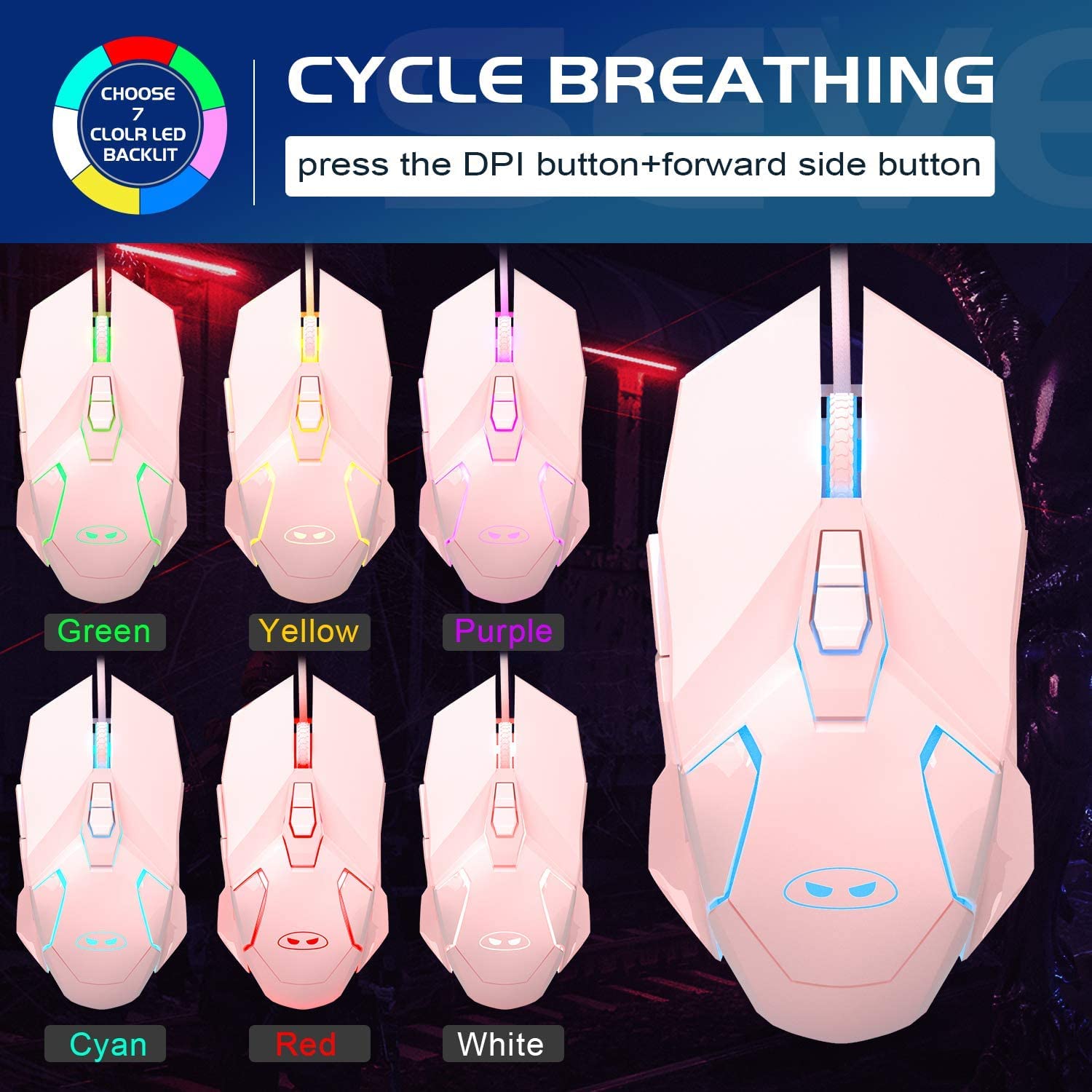 RGB Gaming Keyboard and Mouse Set (US Layout) Rainbow LED RGB Backlit Wired Keyboard for Xbox one PC Mac PS4 Laptop