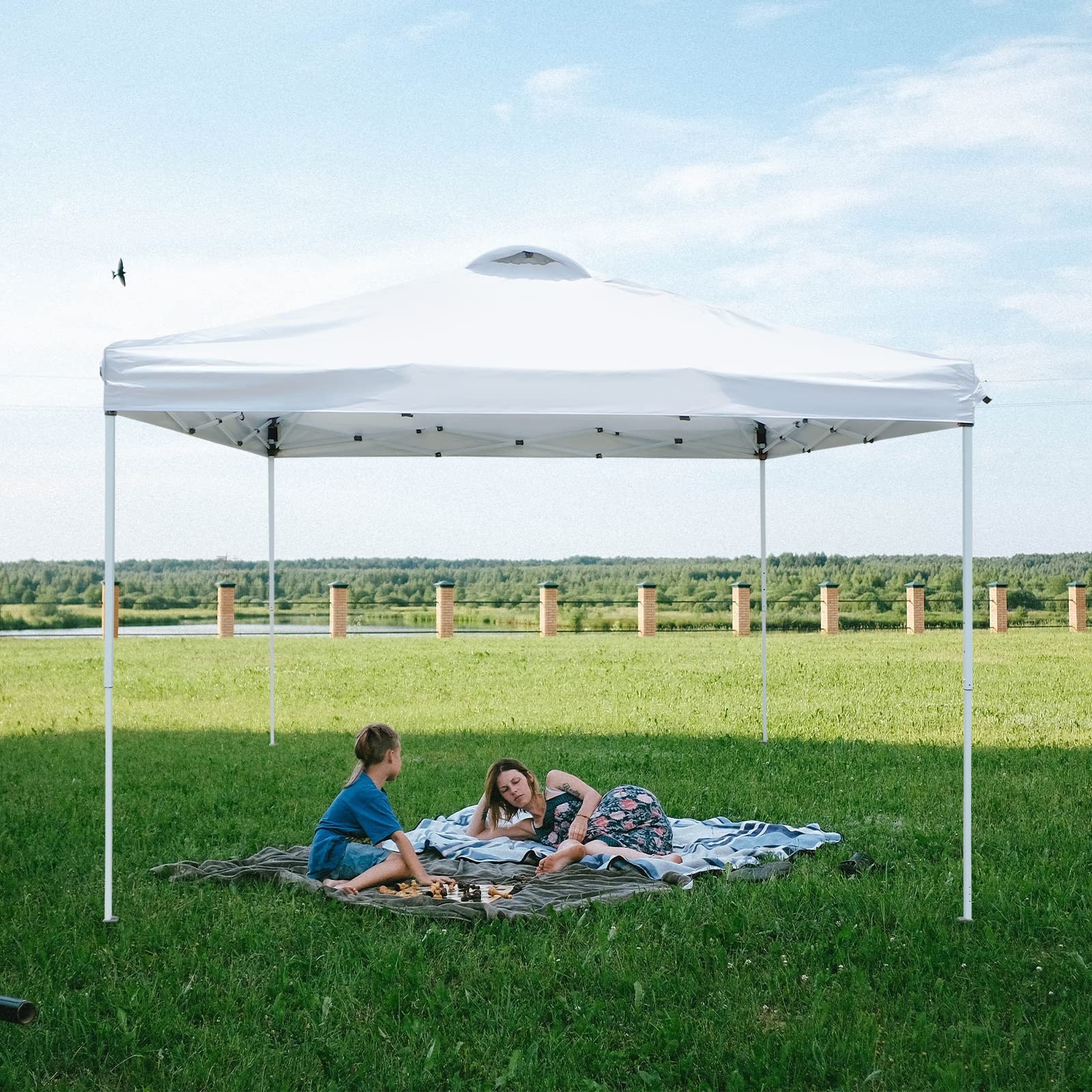 Pop Up Canopy Tent for Parties, Weddings, Camping Commercial Instant Shelter Tent, Heavy Duty Event Tent Pavilion, Portable Waterproof Canopy Folding, 10x10 FT (White)