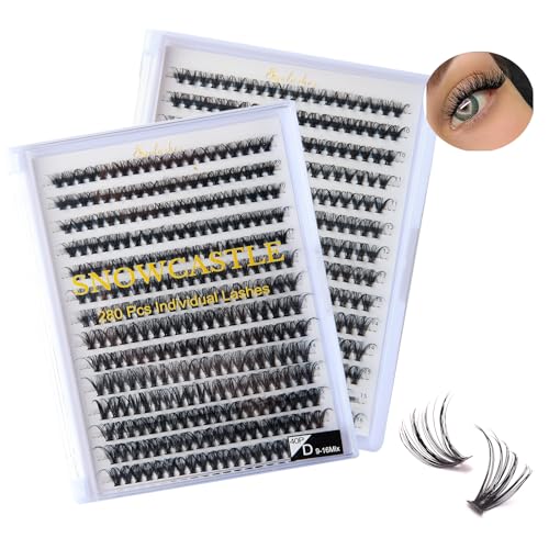 snowcastleLash Clusters 40D-0.07D-9-16MIX LASH Individual Lashes 280 Clusters False Eyelash 30D 40D Cluster Eyelash Extensions Individual Lashes Cluster DIY Lash Extensions at Home (40)
