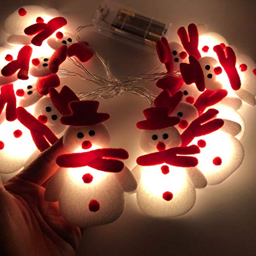 Snowman Christmas Lights, Xmas String Lights Waterproof 5.1 ft 10 LEDs,DIY Lights Decorations for Home, Garden, Patio Festival Party