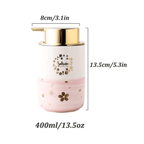 Soap Lotion Dispenser Ceramic Foam Soap Dispenser Easy to Fill Reusable Soap Pump High Capacity Lotion Dispenser for Liquid Soap Shampoo 13.5 Oz Reusable