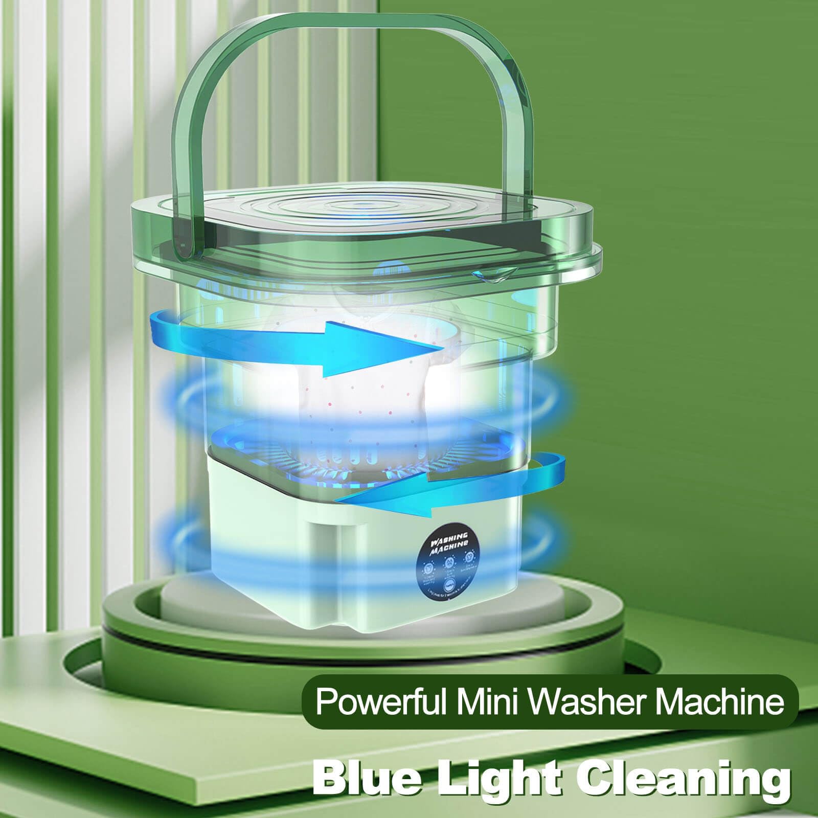 Small Washing Machine Portable, Mini Washer and Dryer Machine Foldable Washing Machine for Underwear, Baby Clothes, or Small Items, Portable Laundry Washing Machine for Apartments, Camping, Travel