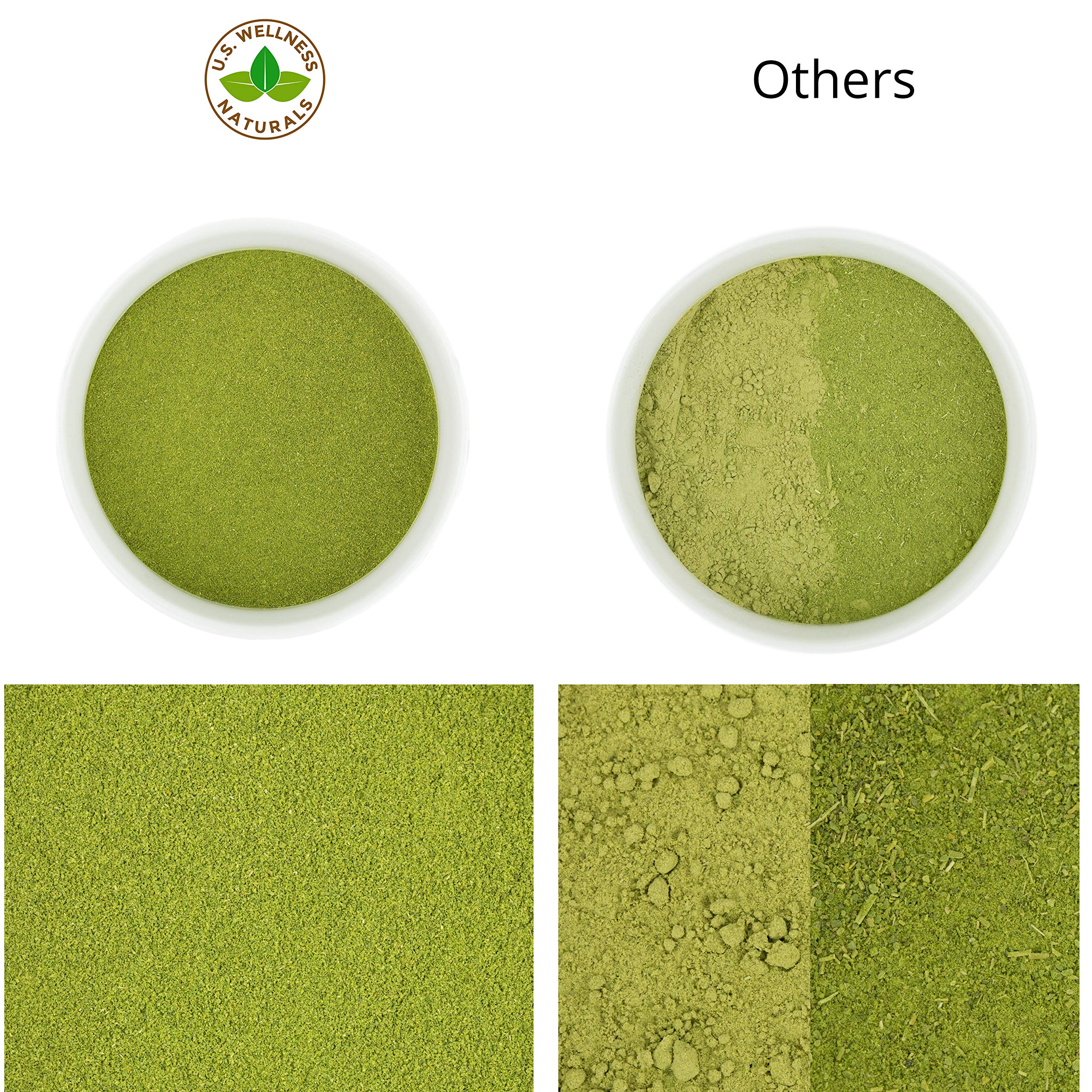 U.S. Wellness Naturals Moringa Powder 1LB (16Oz) 100% Certified Organic| 100% Pure Moringa Leaf NO Stems| - Raw from India | Smoothies | Drinks | Tea | Recipes - Resealable Bag