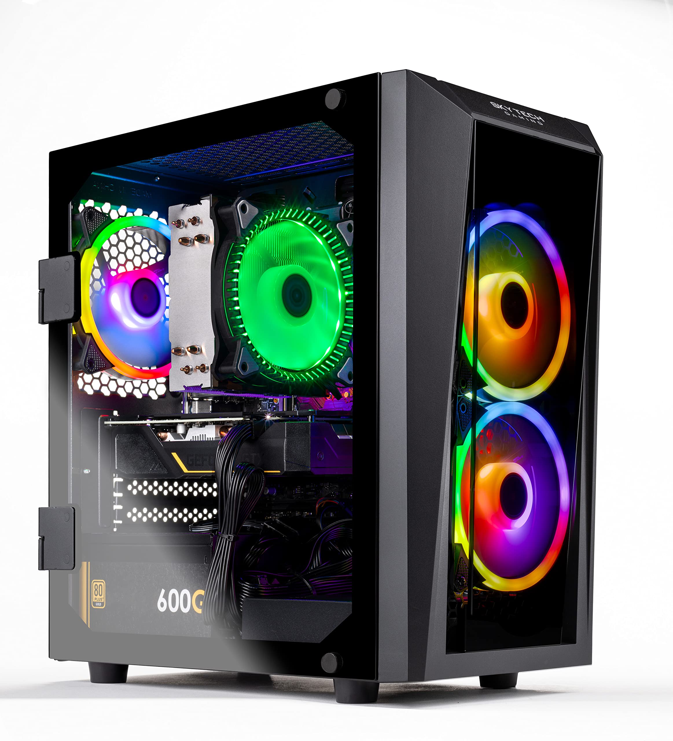 Skytech Blaze II Gaming PC Desktop – Intel Core i3 10105F 3.7 GHz, GTX 1650, 500GB SSD, 16G DDR4 & Acer 21.5 Inch Full HD (1920 x 1080) IPS Ultra-Thin Zero Frame Computer Monitor (HDMI & VGA Port)