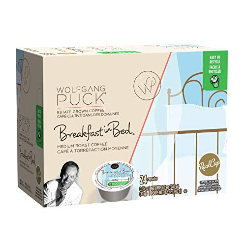 Wolfgang Puck Coffee Single Serve Capsules, Medium Roast, Compatible with Keurig K-Cup Brewers, Breakfast in Bed, 24 Count