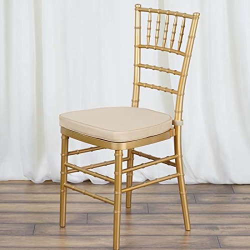 TABLECLOTHSFACTORY Gold Chiavari Chair Cushion for Wood Resin Chiavari Chairs Party Event Decoration - 2" Thick-Pack of 5