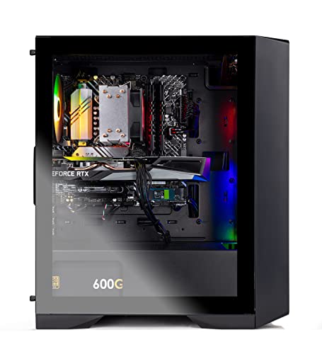 Skytech Gaming Nebula Gaming PC Desktop – Intel Core i5 12400F 2.5 GHz, RTX 3050, 1TB NVME SSD, 16G DDR4 3200, 600W Gold PSU, AC Wi-Fi, Windows 10 Home 64-bit