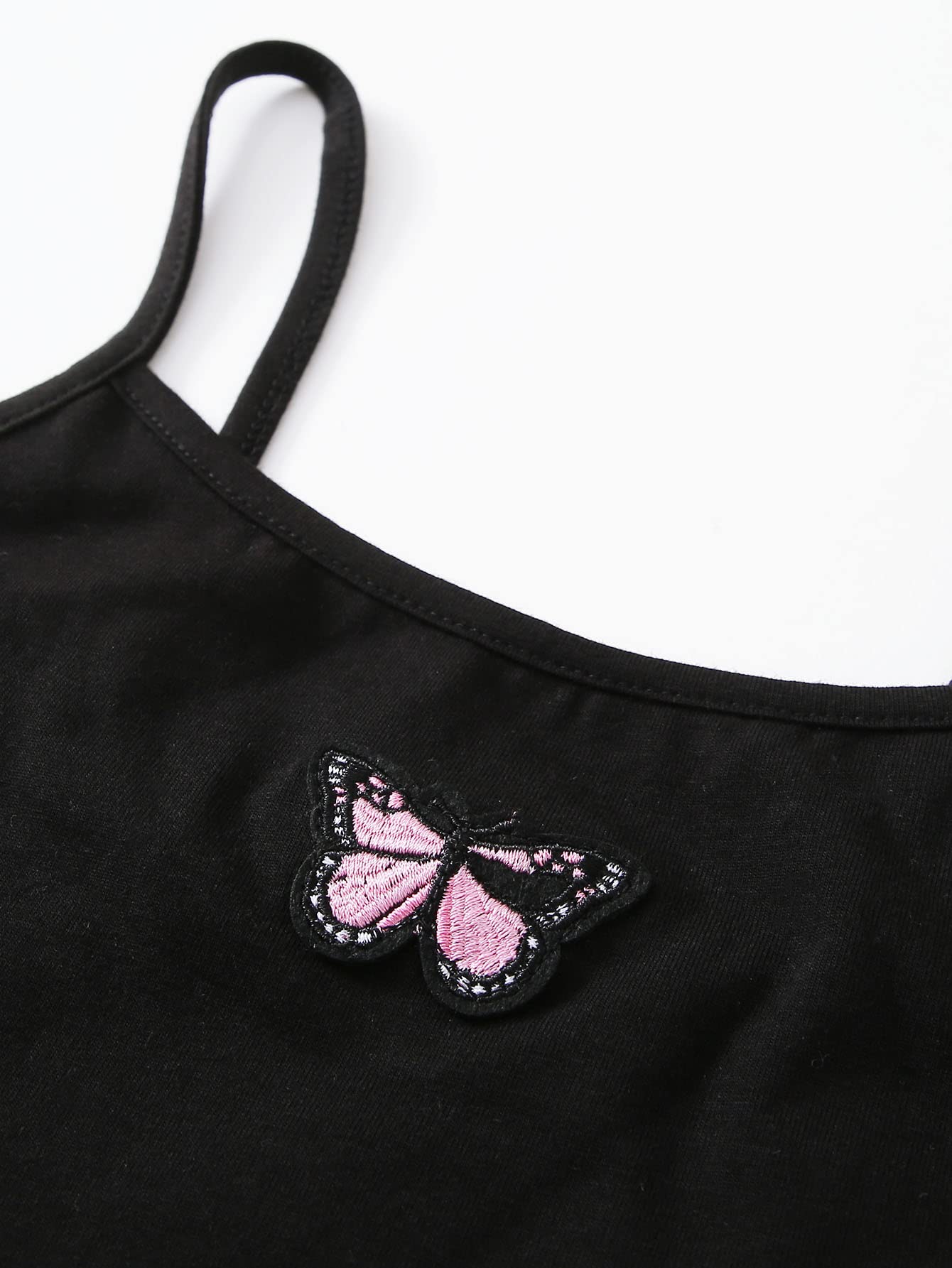 SOLY HUX Girl's 2 Piece Outfits Butterfly Cami Crop Tops and Sweatpants Set
