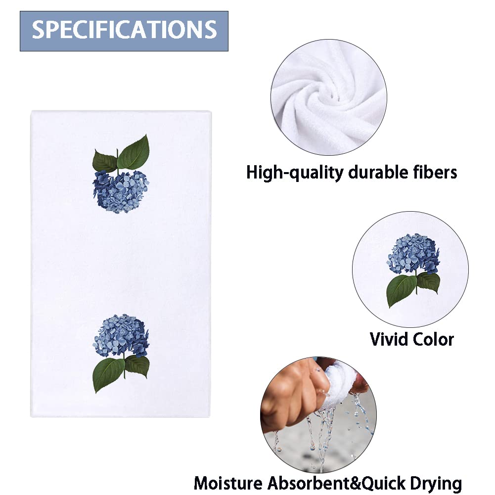 Watercolor Hydrangea Purple Lilacs Kitchen Dish Towel 18 x 28 Inch, Seasonal Spring Summer Flower Towels Dish Cloth for Cooking Baking Set of 2