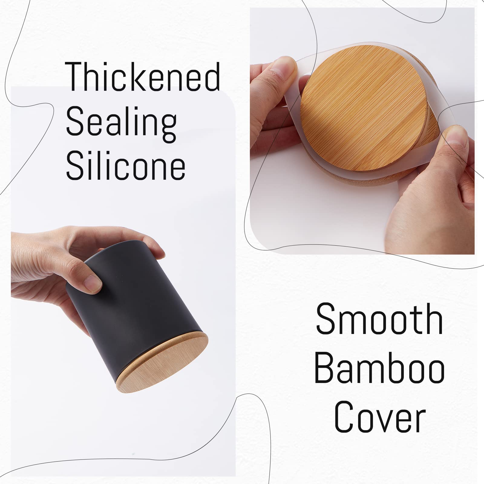 Relatern 6-Pack 8 Oz Candle Containers for Making Candles - Glass Candle Vessels with Bamboo Lids for DIY Candle, Bulk Empty Frosted Candle Jars, Black