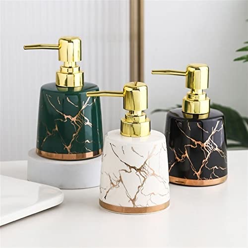 Soap Dispenser 270ML Imitation Marble Light Luxury Lotion Bottled Separately Hotel Shampoo Shower Gel Bottle Washroom Lotion Bottle Empty Press Pump Bottles (Color : White)