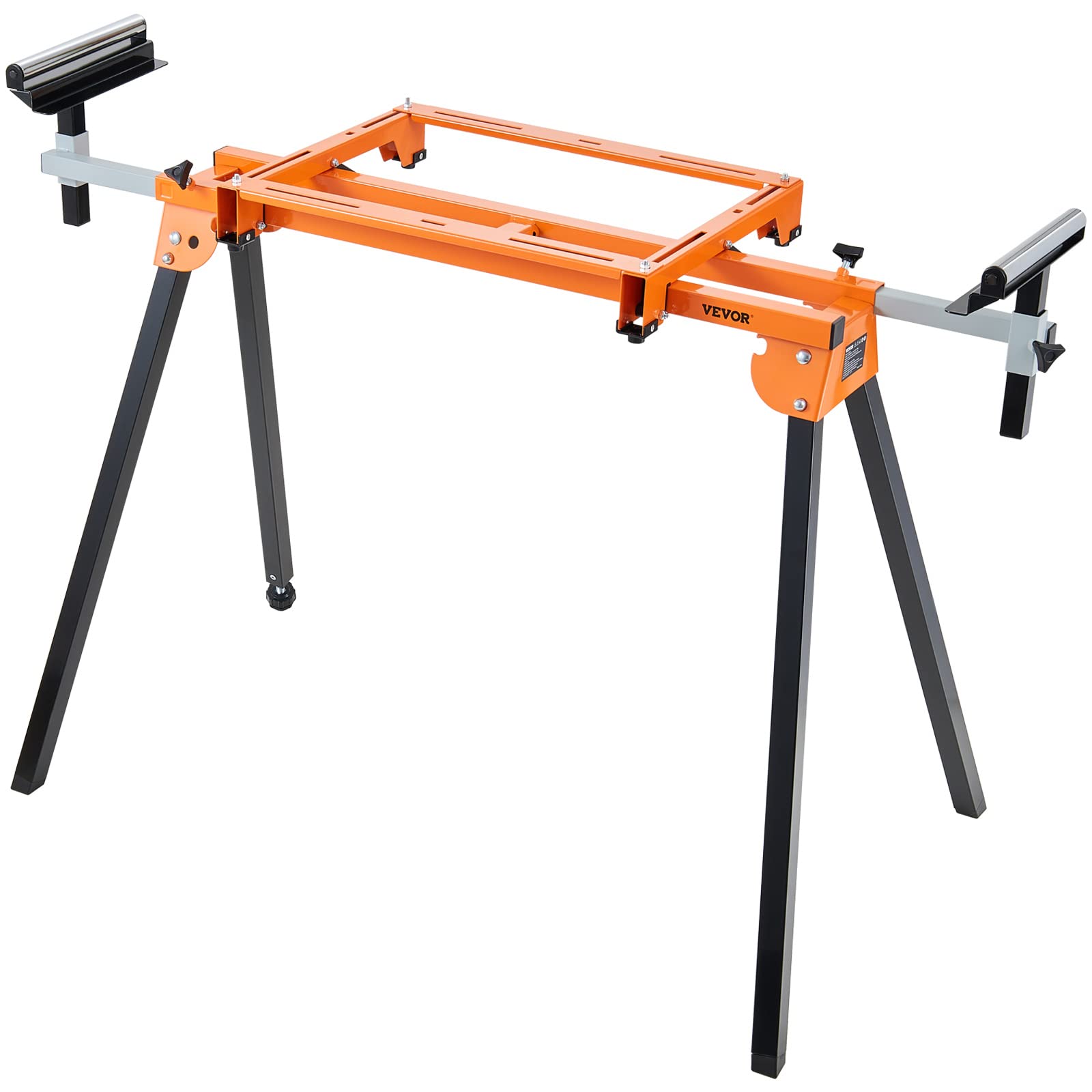 VEVOR Miter Saw Stand, 79in Collapsible Rolling Miter Saw Stand with One-piece Mounting Brackets Clamps Rollers, Heavy Duty Folding Miter Saw Stand with Sliding Rail, 330lbs Load Capacity