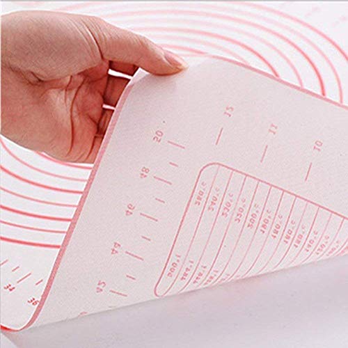 ZCHING Silicone Pastry Measurement Not-Slip Rolling Dough Mats for Baking (red), 24“L x 16“W