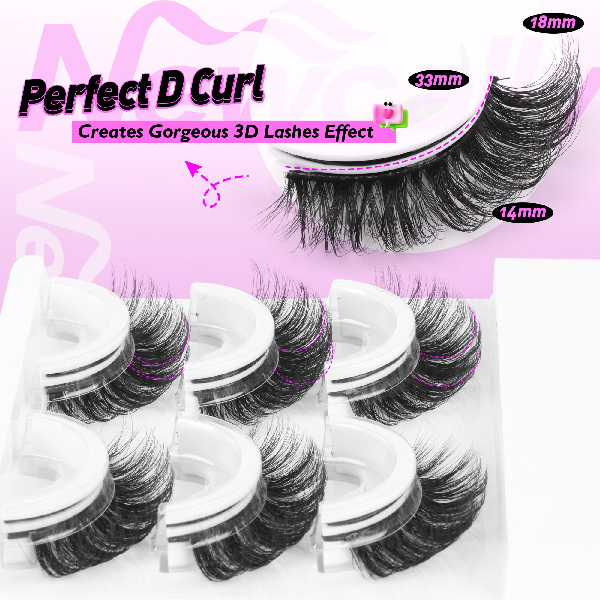 Newcally False Eyelashes 20MM Dramatic Faux Mink Lashes Pack Wispy Long Fake Eyelashes Thick Volume Fluffy Strip Eye Lashes 12 Pairs Multipack