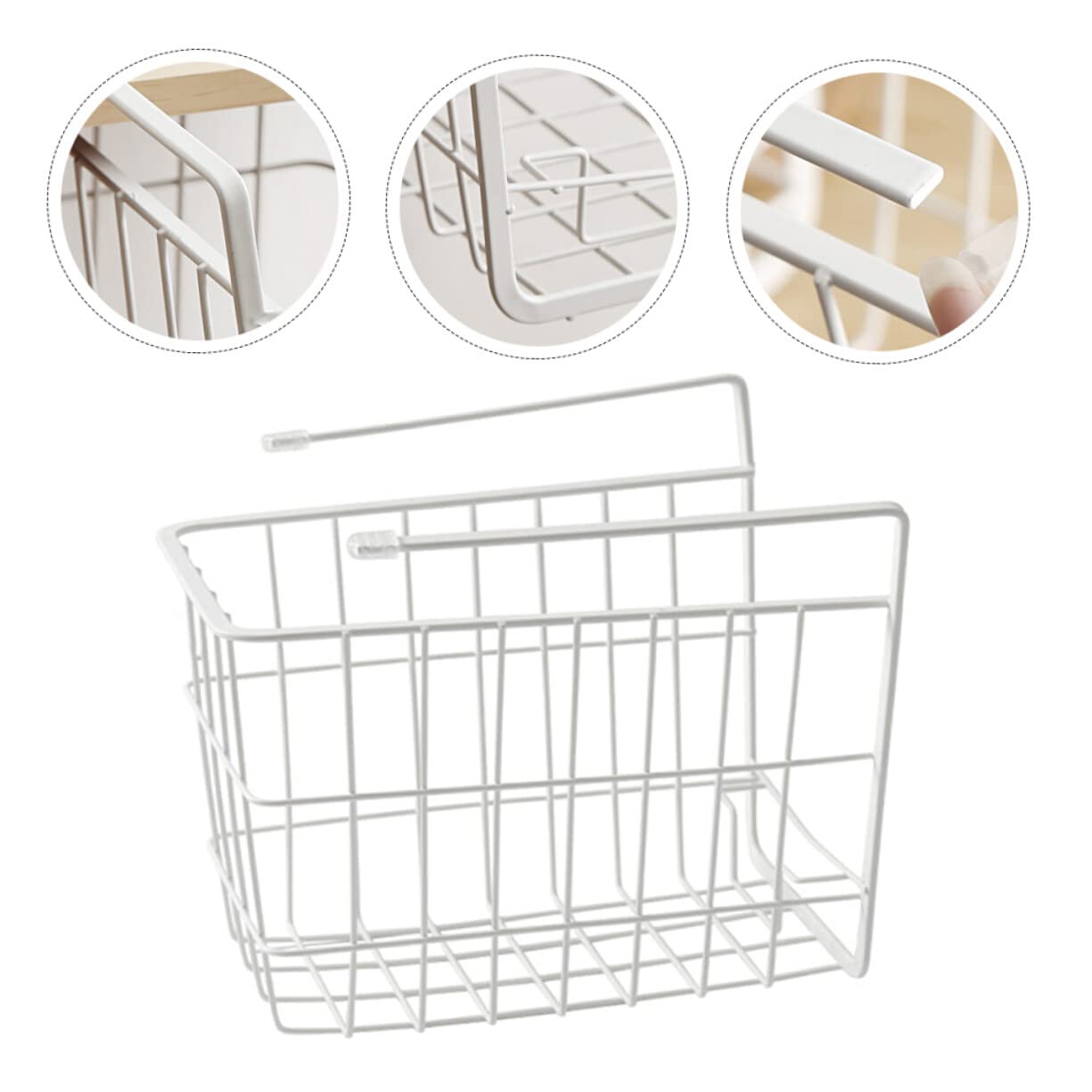 STOBAZA Cabinet Hanging Storage Hanging Baskets Sliding Shelf 1pc Storage Hanging Basket Office Wrought Iron Sink White Wire Rack Cabinet Organizer Storage Sundries Organizer