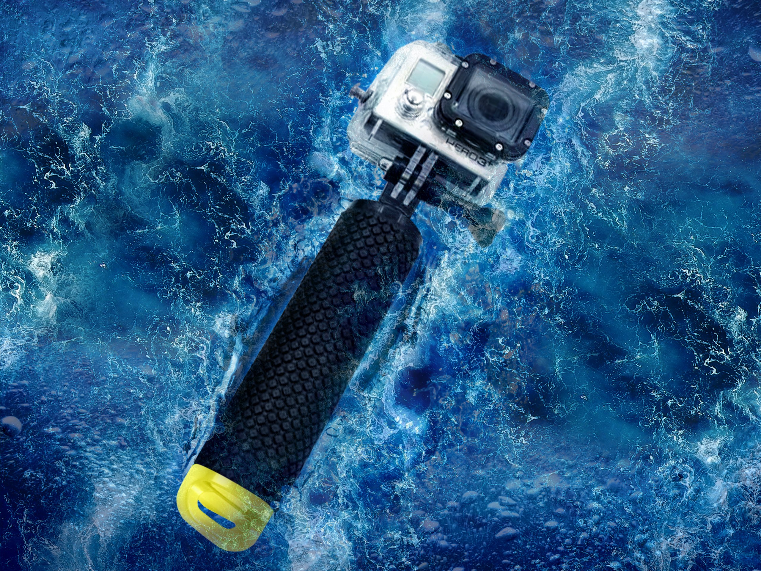 Waterproof Floating Hand Grip Compatible with GoPro Hero 12 11 10 9 8 7 6 5 4 3+ 2 1 Session Black Silver Camera Handler & Handle Mount Accessories Kit for Water Sport and Action Cameras (Yellow)