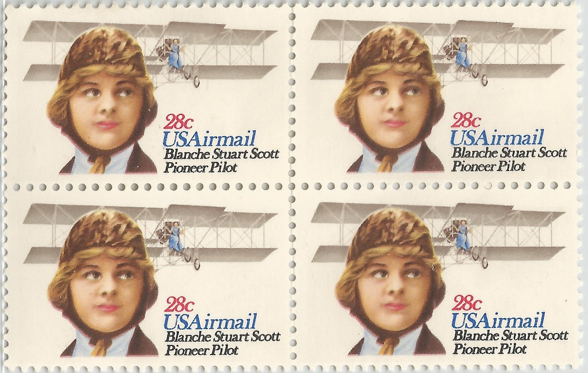 Postage Stamps U.s. Air Mail Blanche Stewart Scott Pilot Pioneer Scott C99 MNH