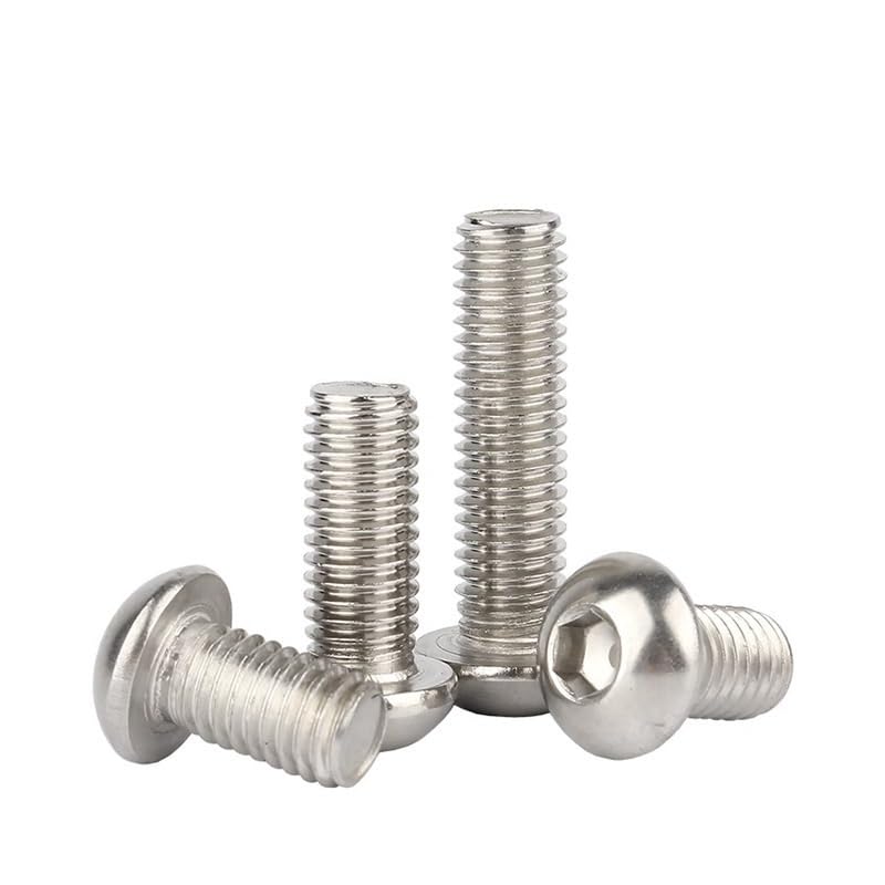 RAKTDA Hexagon Socket Screws 10pcs 201 Stainless Steel Round Head Hexagon Socket Screws pan Head Bolts Round Cup Screws Mushroom Head Screws (Size : M5*12)
