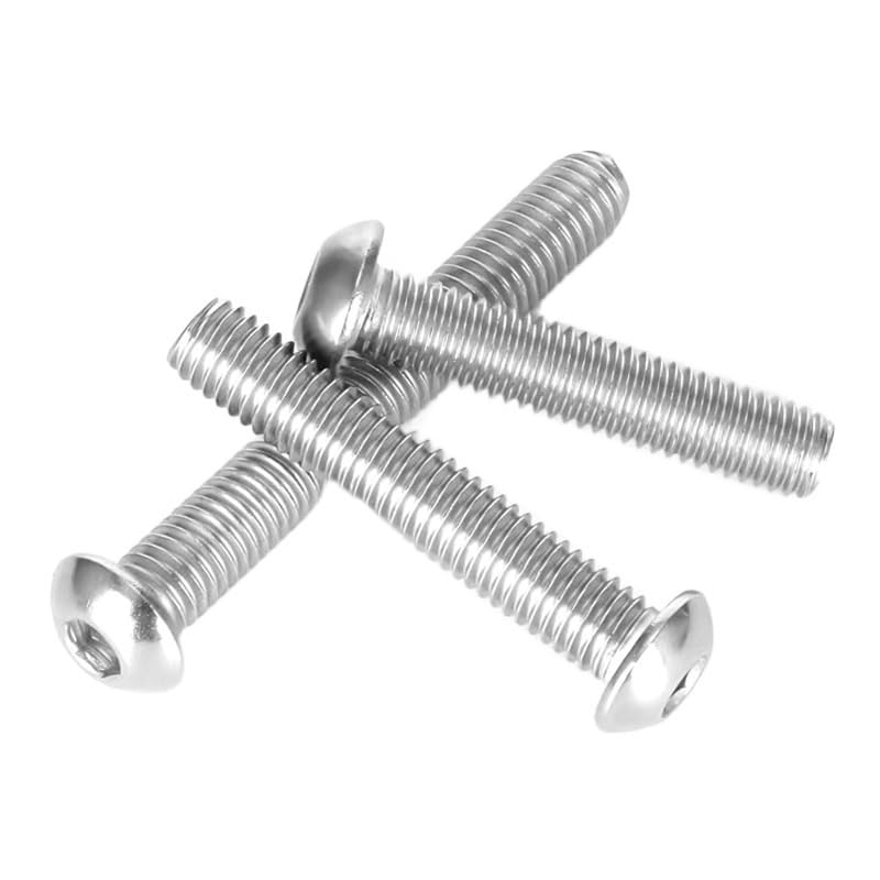 RAKTDA Hexagon Socket Screws 10pcs 201 Stainless Steel Round Head Hexagon Socket Screws pan Head Screws (Size : M5*12)