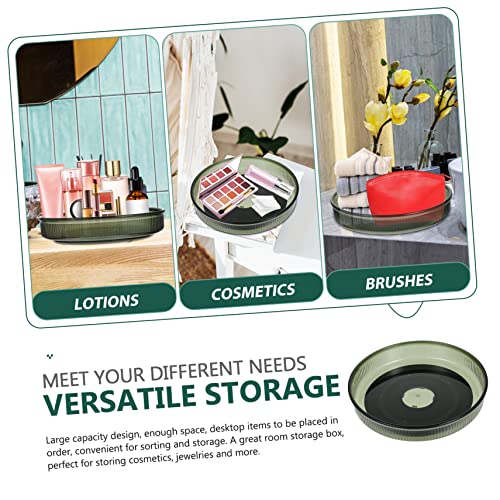 Zerodeko 2pcs rotatable Tray Lazy Susans Home Edit Organizers Kitchen Clear Bathroom Organizer Tabletop Round Turntable Storage Tray Fridge Desk Tray Tableware to Rotate The pet Household