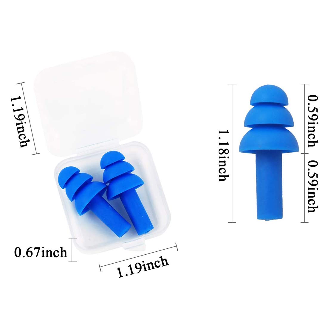 Silicone Ear Plugs for Sleeping,12 Pairs Soft Waterproof Noise Canceling Reduction Earplugs Waterproof Reusable Sound Blocking Earplugs for Concert,Swimming,Study,Loud Noise,Snoring (12 Pack)