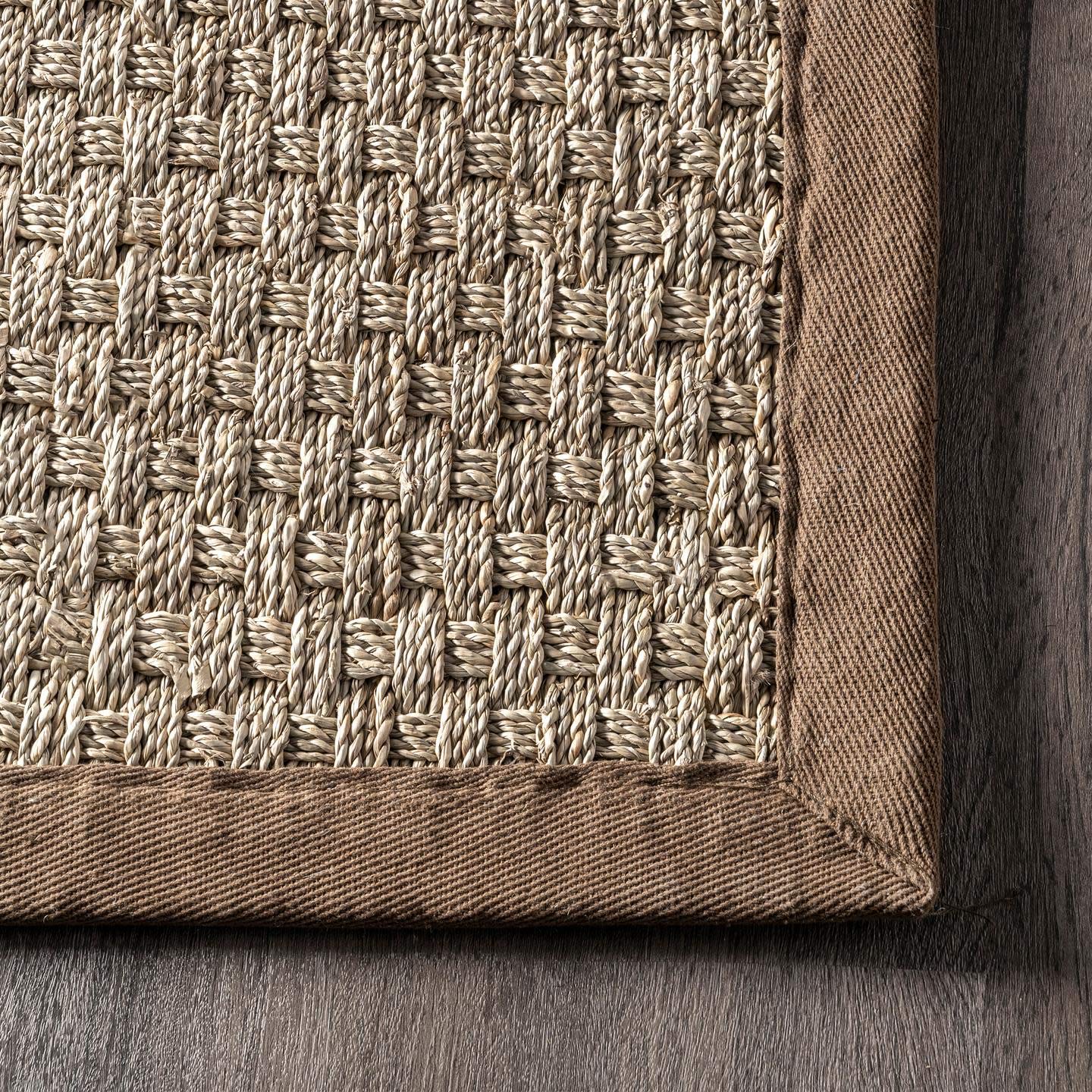 nuLOOM Hesse Checker Weave Seagrass Indoor/Outdoor Accent Rug, 2x3, Brown