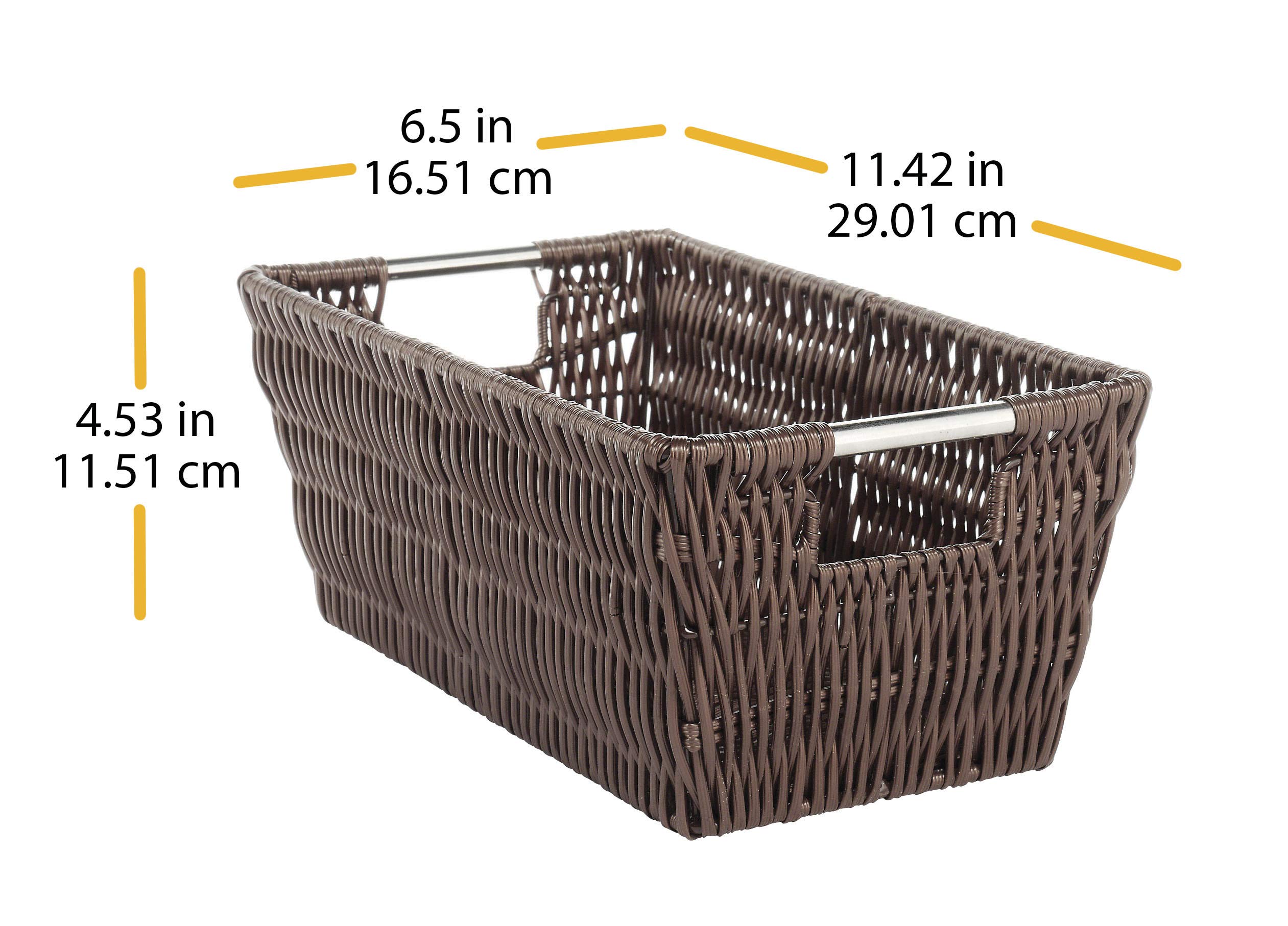 Whitmor Small Rattique Shelf Tote, Java