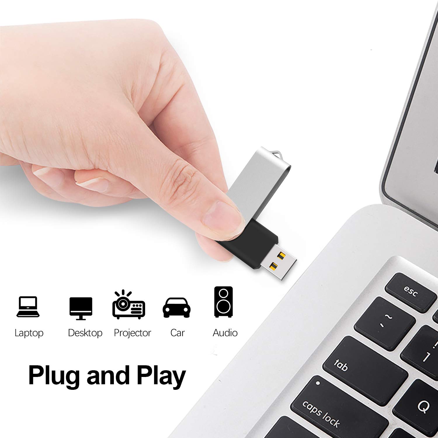 RAOYI 50 Pack 4GB USB Flash Drive, USB 2.0 Memory Stick Bulk Thumb Drives Pen Drive Zip Drive Bundle-Black