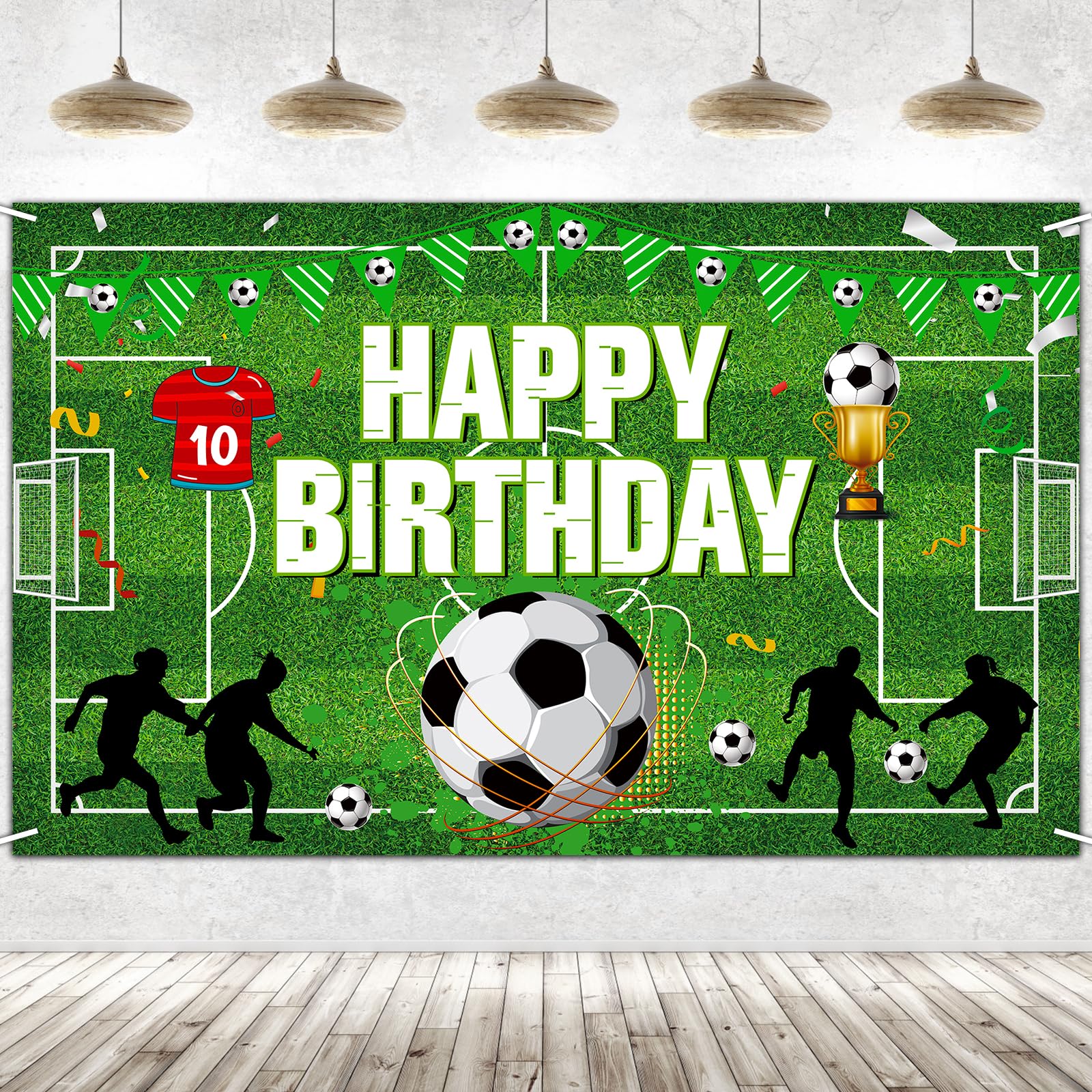 Soccer Party Decorations, 70.8 * 45in Soccer Birthday Banner Backdrop Soccer Theme Background for Soccer Birthday Party Decorations