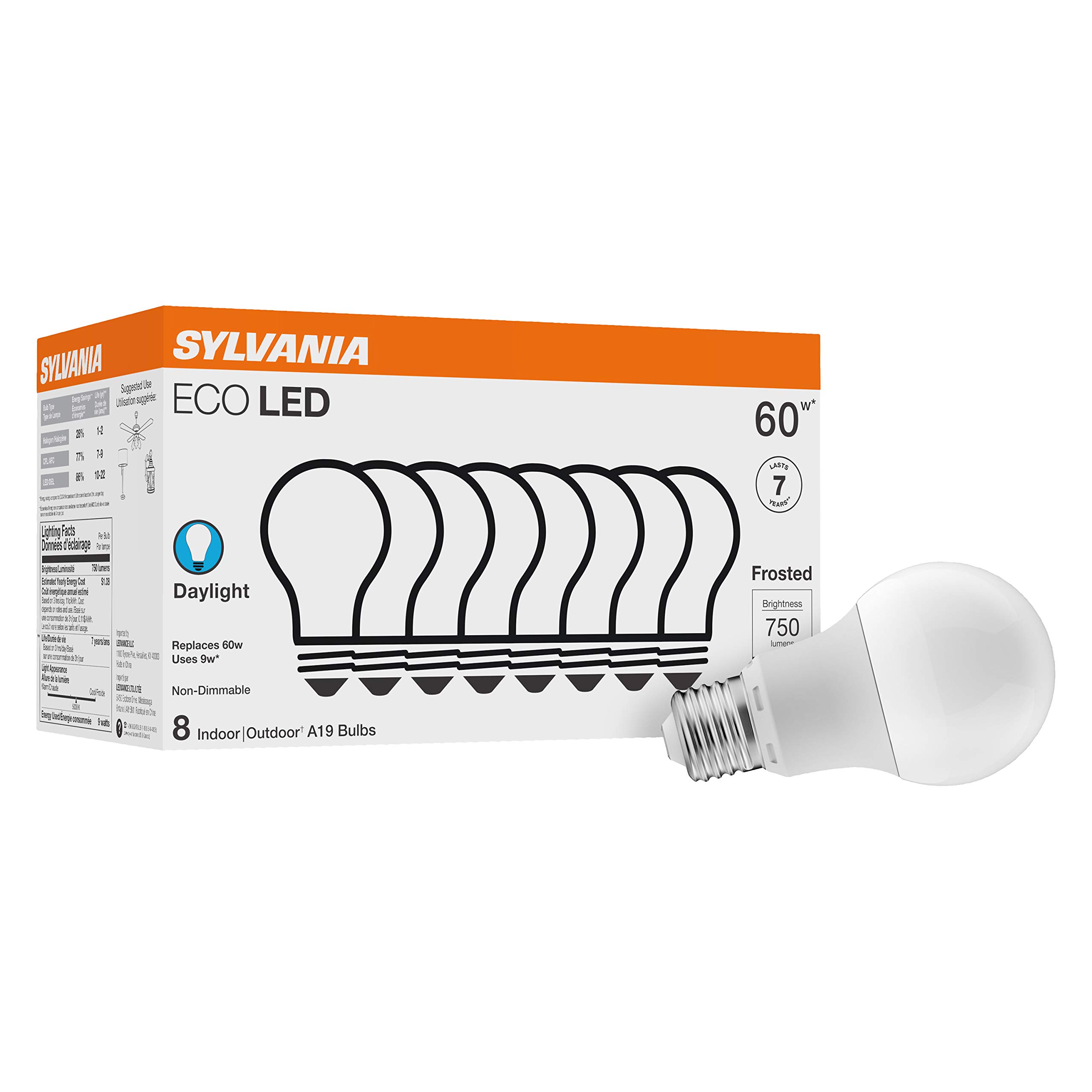 Simple Designs Mother-Daughter Floor Lamp with Reading Light (LF2000-BLK) | Sylvania LED Light Bulbs (60W Equivalent)