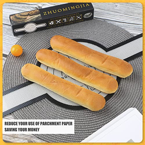 ZHUOMINGJIA Non-Stick Baking MatSuit(2 Piece Silicone Baking Mat For Dutch Oven Bread +2 Piece Oil Brush)8.3in,Reusable- Easy To Clean - Eco-Friendly Alternative For Parchment Paper