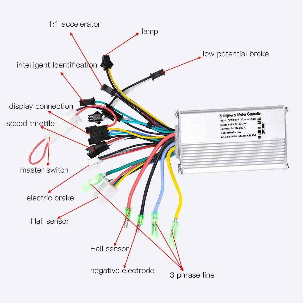 REOUG Motor Controller 36V-48V Waterproof LCD Display Panel Electric Bicycle Scooter Controller Kit (2#36V-48V)