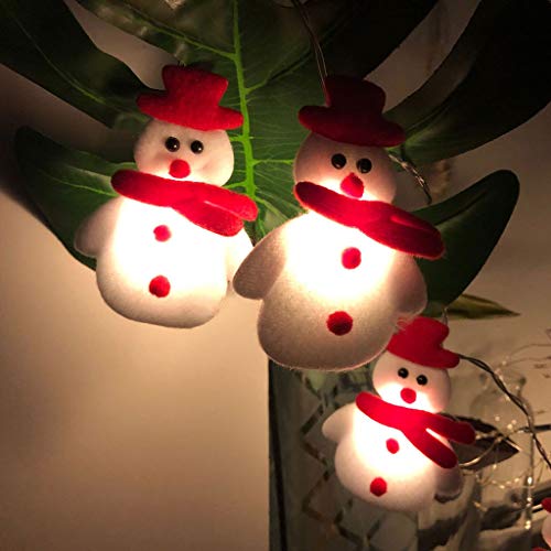 Snowman Christmas Lights, Xmas String Lights Waterproof 5.1 ft 10 LEDs,DIY Lights Decorations for Home, Garden, Patio Festival Party