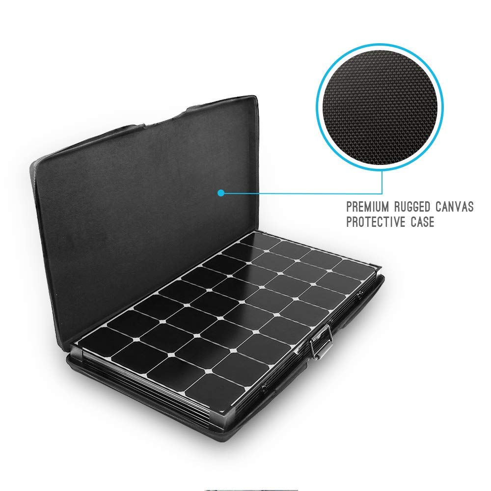 Renogy 200 Watt 12 Volt Eclipse Monocrystalline Off Grid Portable Foldable Solar Panel Suitcase Built-in Kickstand (Renewed)