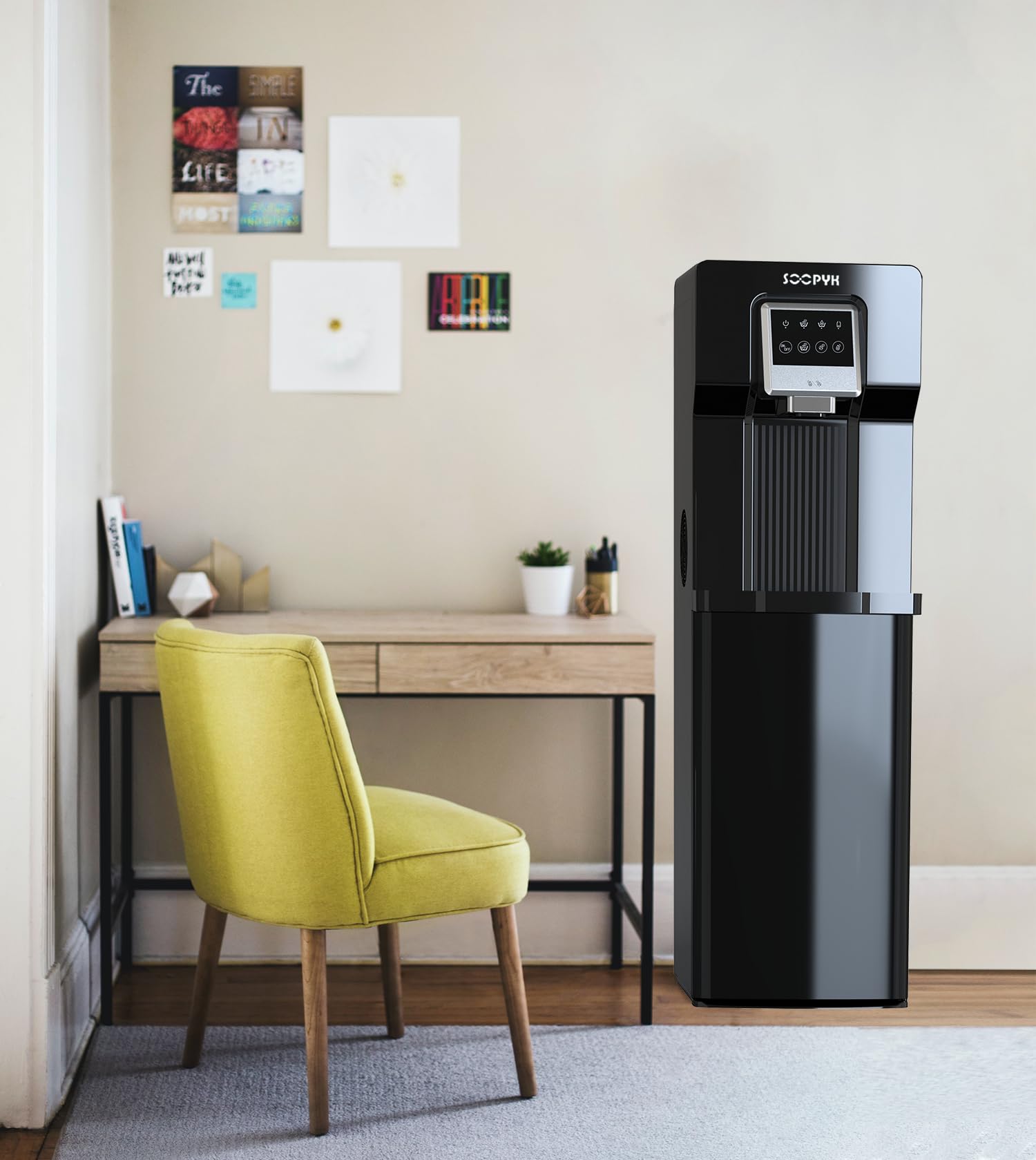 SOOPYK 2 in 1 Bottom Load Water Cooler Dispenser with Ice Maker for 5 Gallon Bottle 27 lbs in 24 hrs for Home Office (Without Hot Water)