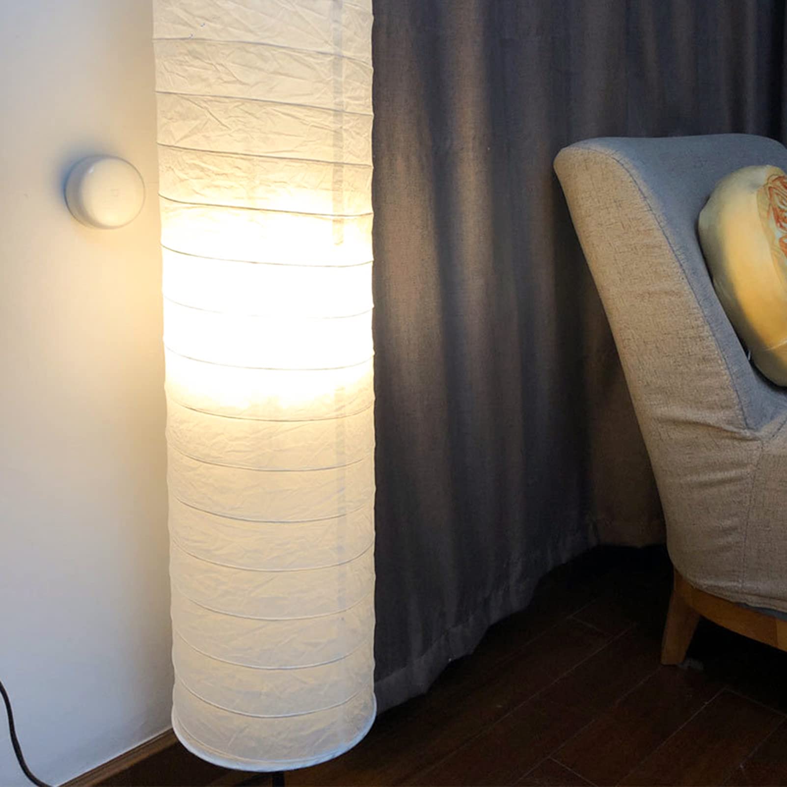 Uonlytech 2pcs Paper Floor Lamp Shades Nordic Simple Floor Lamp Japanese Style Standing Lamps Replacement for Bedside Desk Wall Floor Lamp