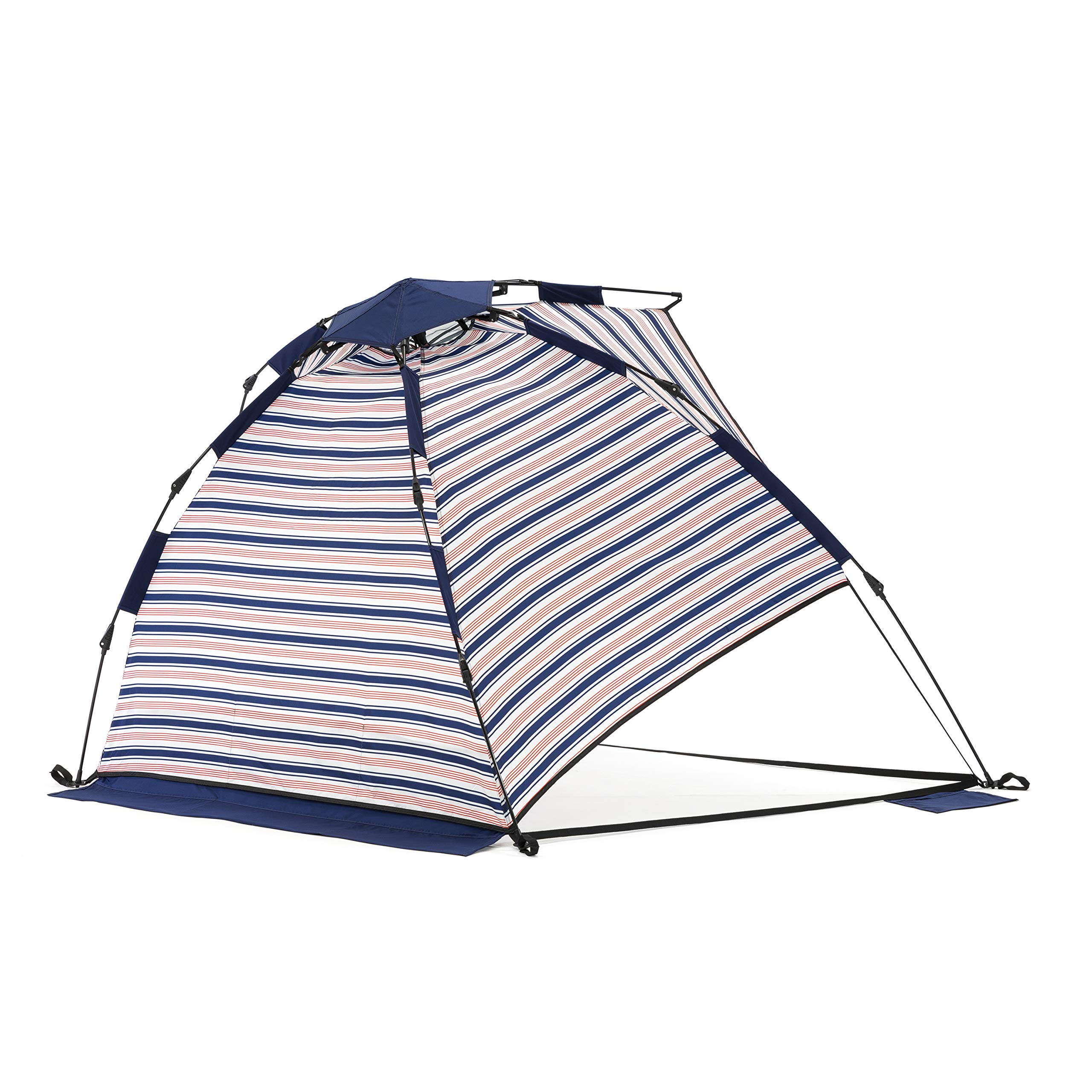 SlumberTrek Adventure 2 Portable Pop Up Open Canopy Outdoor Beach Sun Shelter Tent, Red White and Blue