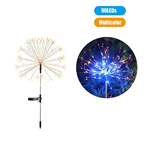 Solar Firework Lights, Vislone Outdoor String Lights Solar Garden Decorative Lights Lawn Lamp with 2 Lighting Modes Flexible Twistable IP65 Waterproof for Yard Garden Patio Home Party Decoration