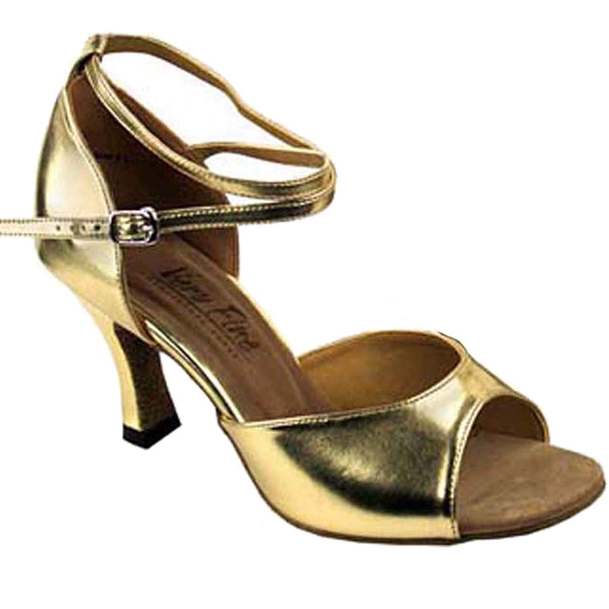 Women's Ballroom Dance Shoes Tango Wedding Salsa Dance Shoes Gold Leather 6012EB Comfortable - Very Fine 3" Heel 8 M US [Bundle of 5]