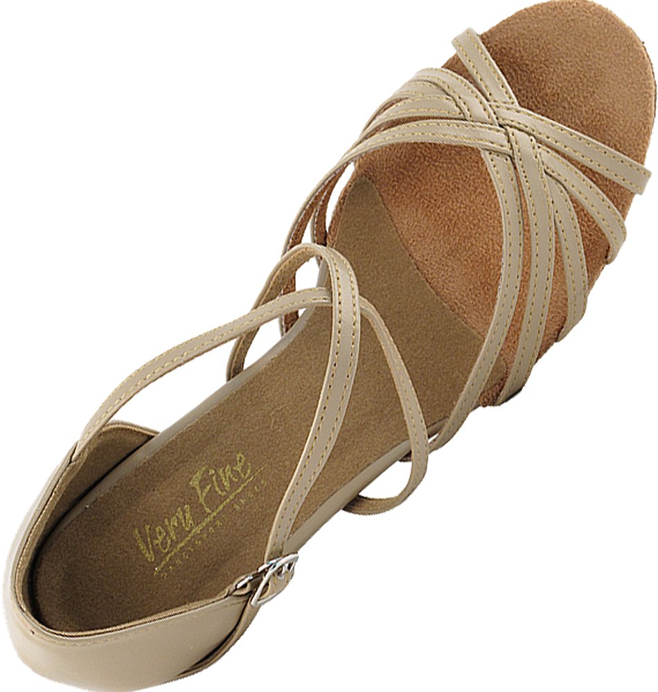 Women's Ballroom Dance Shoes Salsa Latin Practice Dance Shoes Tan Leather 1670cEB Comfortable - Very Fine 1.5" Heel 5.5 M US [Bundle of 5]