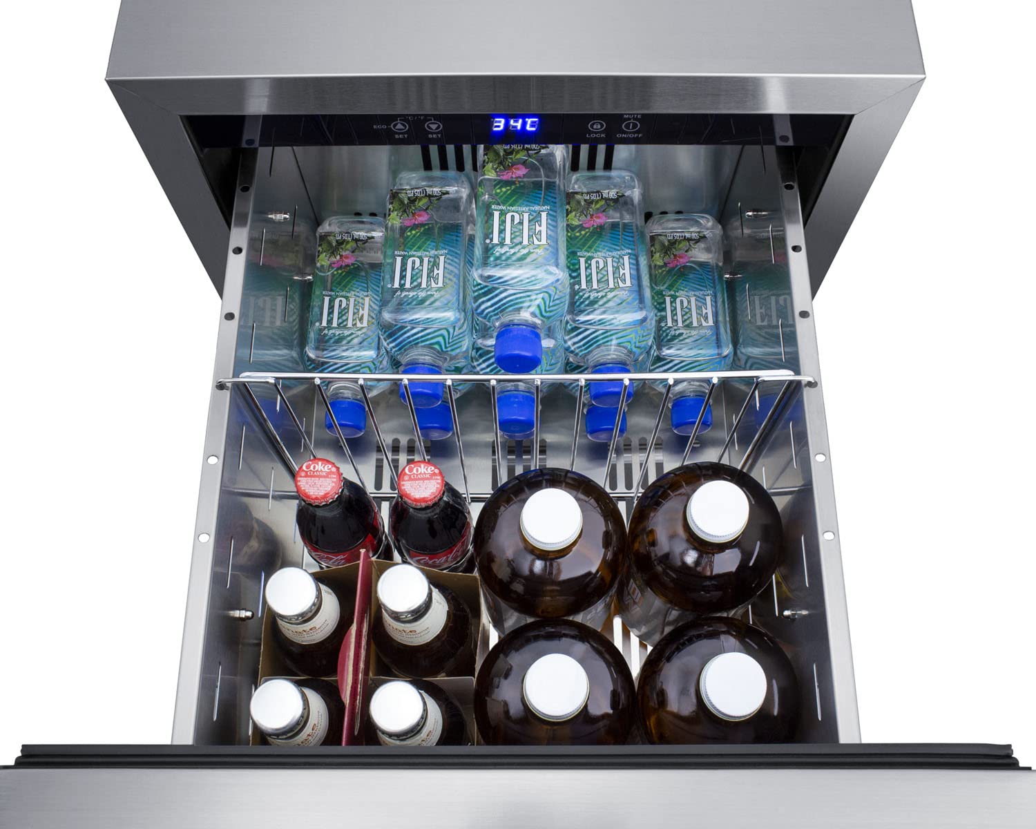 Summit Appliance ADRD18OS 18" Wide ADA Compliant Outdoor 2-Drawer All-Refrigerator in Stainless Steel with Panel-Ready Drawer Fronts, Digital Thermostat, Frost-free Defrost, Digital Display