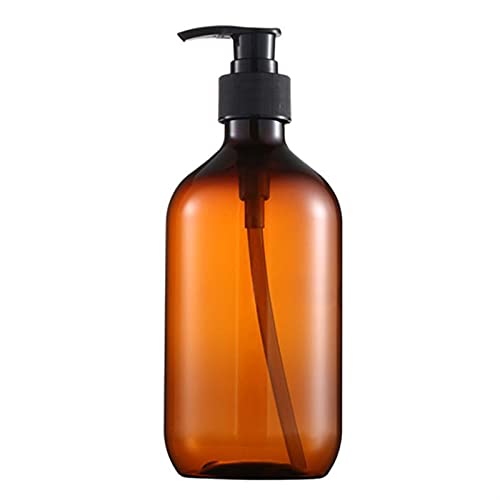 Soap Dispenser 500ml Refillable Empty Bottle Press Pump Shampoo Lotion Soap Liquid Dispenser Plastic Container,Kitchen Home Hotel Bathroom Accessories Bathroom Soap Dispenser (Color : Brown)