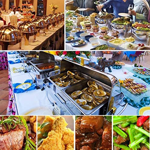 UZOURI Stainless Steel Chafing Dish, Chafing Dish Set Food Warmer Buffet, Stainless Steel Rectangular Full Size Pans for Wedding Graduation Events Parties,9L