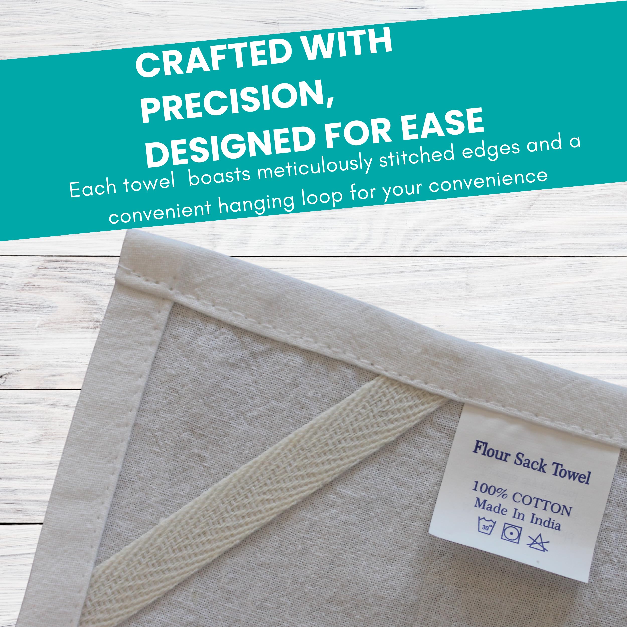 WHITESTEM Flour Sack Dish Towels | 13βX13β | 25-Pack | White | 130 Thread Count Ring Spun Cotton, Blank Towels for Easter, Kitchen Dish Towels, Kitchen Towels, Hand Towels, Tea Towels and Dish Cloths