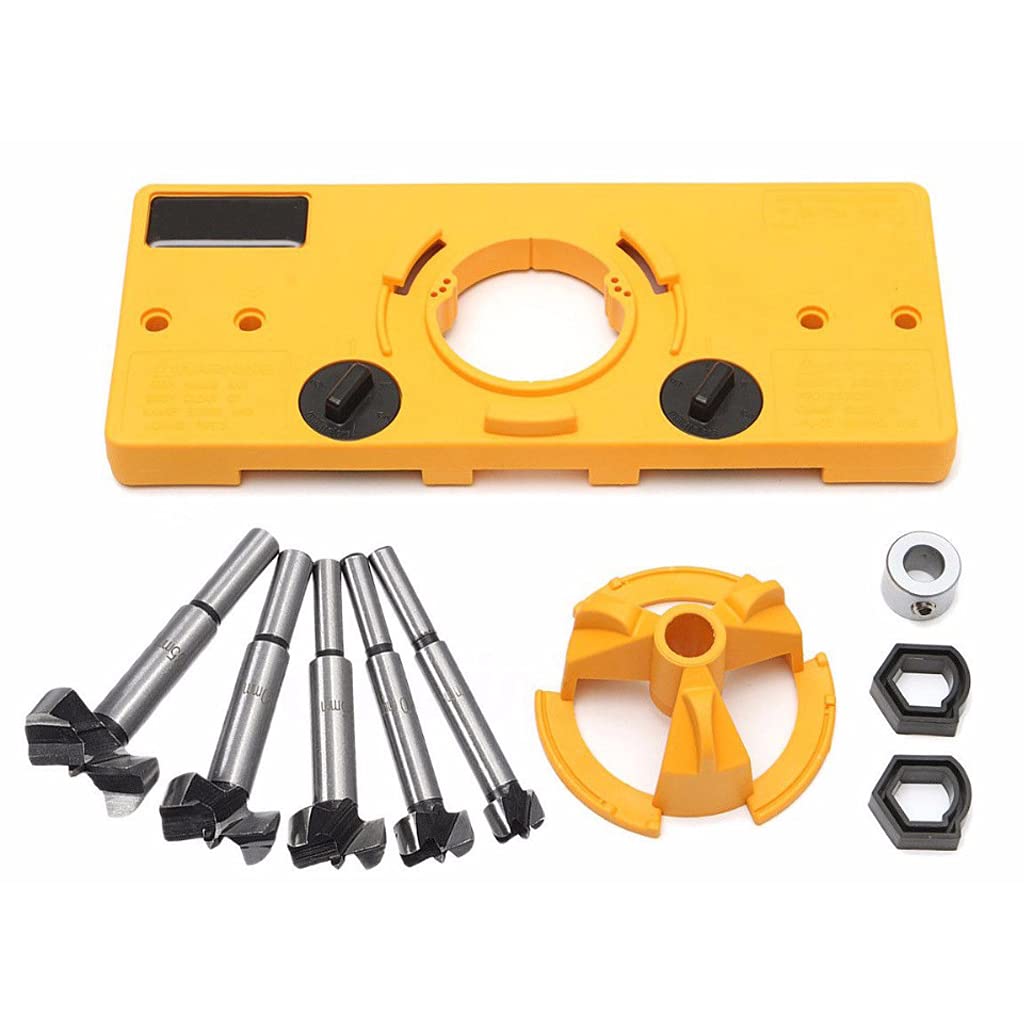 Precise Multifunctional Hinge Hole Opener 15mm-35mm Boring Hole Drill Guide Dowel Jig Kit System Woodworking Tools Doweling Jig Kit 15mm-35mm Hinge Hole Opener Locator For Woodworking Tools