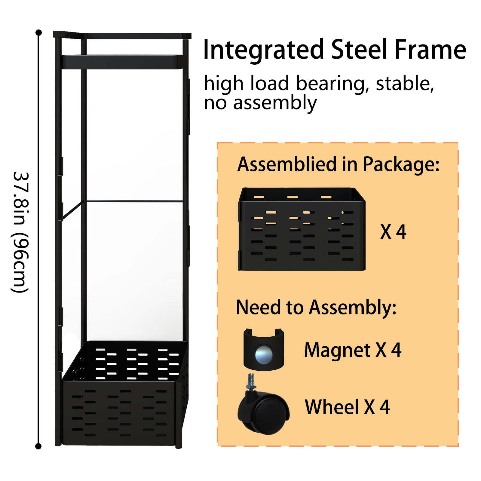 PzewMo Rotating Storage Rack, 5 Tiered Shelf Organizer, Metal Rolling Cart with Swivel Drawers, Fruit Basket, Kitchen Bathroom Pantry Organization, Vegetable Onion Potato Storage (Black)