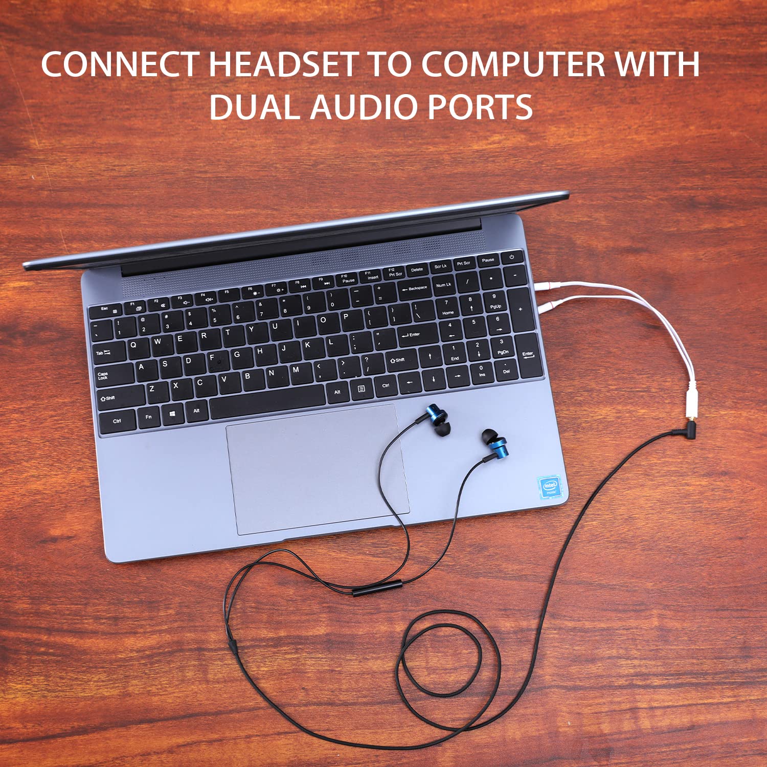 QDiShi 2Pcs Headphone Splitter Cable for Computer 3.5mm Female to 2 Dual 3.5mm Male Headphone Mic Audio Y Splitter Cable Smartphone Headset to PC Adapter, Shockproof and Interference Proof (White)