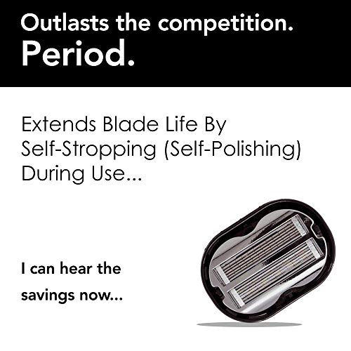 Premium Omnishaver with White Travel Case - The Fastest Way to Shave Head, Legs, Arms, Body | an Alternative to Disposable Shaving Razors Self Cleans & Strops During Use | Bald Head Shaver for Men