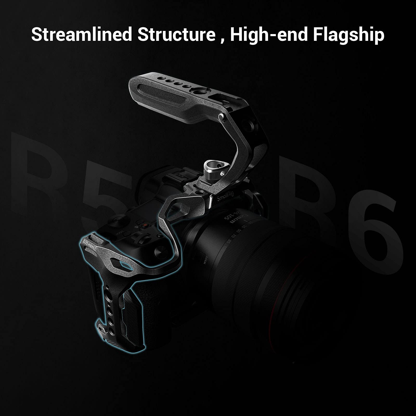 SmallRig R5 R5 C R6 Cage Kit for Canon EOS R5 R5 C R6 Mirrorless Camera with Top Handle and Dedicated Cable Clamp, Aluminum Alloy Cage for Canon EOS R5 R6 R5 C Camera